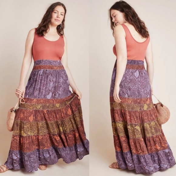 Anthropologie | Dresses | Anthropologie Colima Tiered Maxi Dress Boho ...